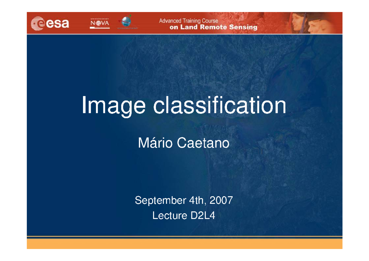 Image Classification - Gis And Remote Sensing With Lab - USeP - Studocu