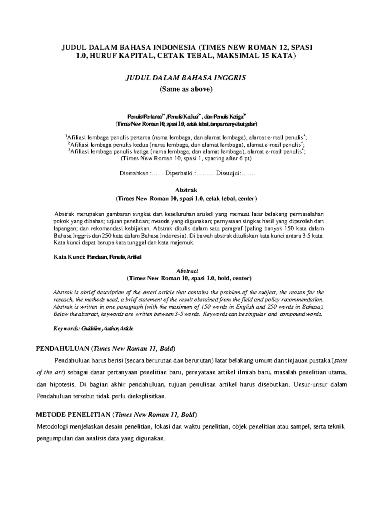 Template 2022 - JUDUL DALAM BAHASA INDONESIA (TIMES NEW ROMAN 12, SPASI ...