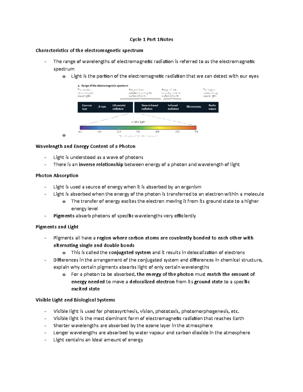 Cycle 1 Part 1 Notes - Cycle 1 Part 1Notes Characteristics of the ...