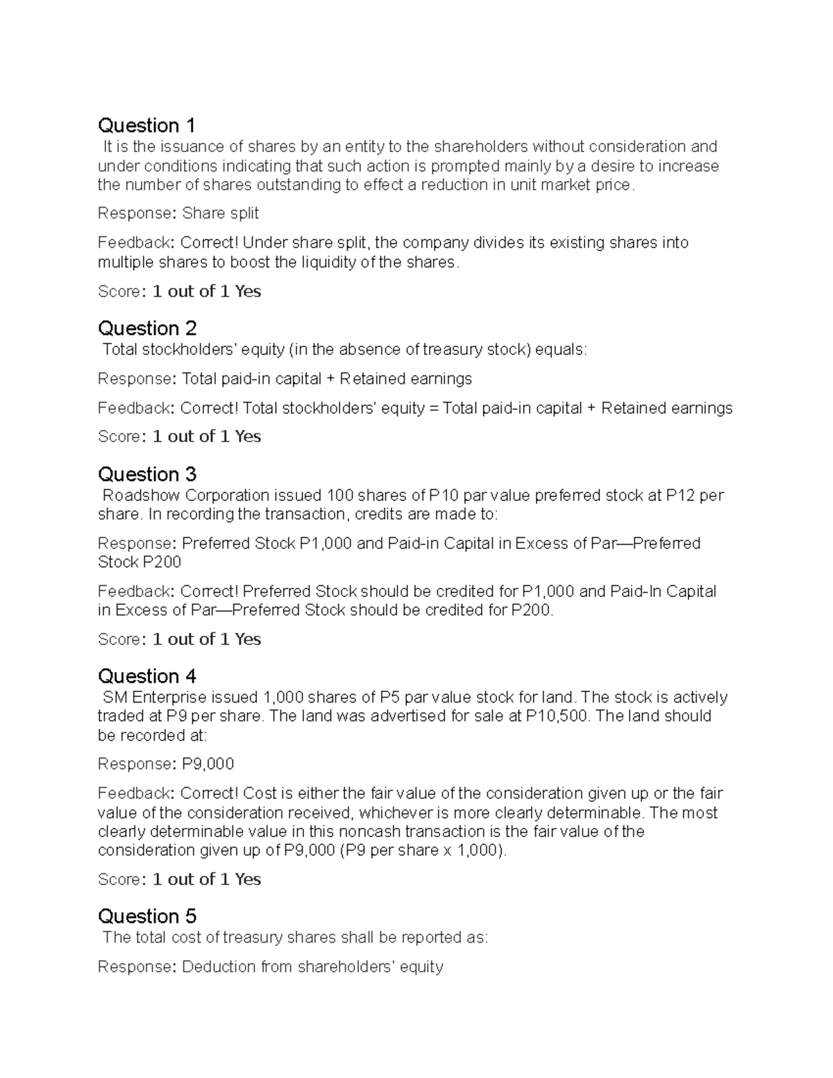 Corporation - FYCE REVIEWER - Question 1 It is the issuance of shares ...
