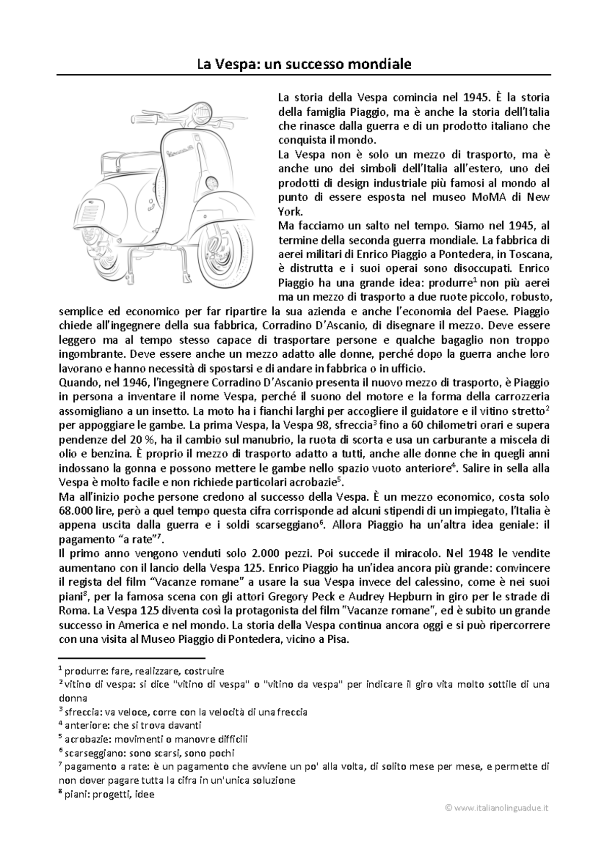 Letture la vespa - 54 57 78 8 - La Vespa: un successo mondiale La ...