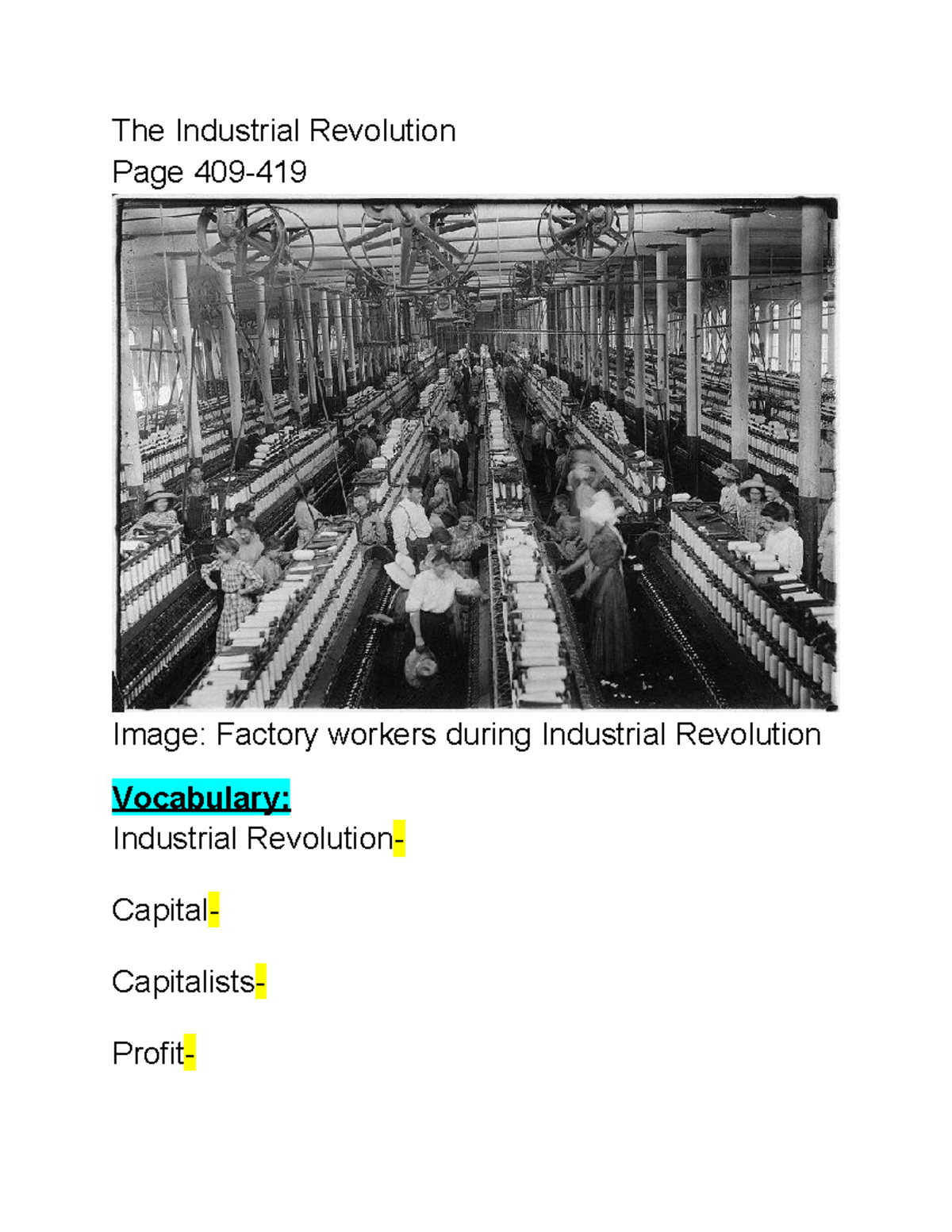 The Industrial Revolution - ) (411-412) Identify who invented ...