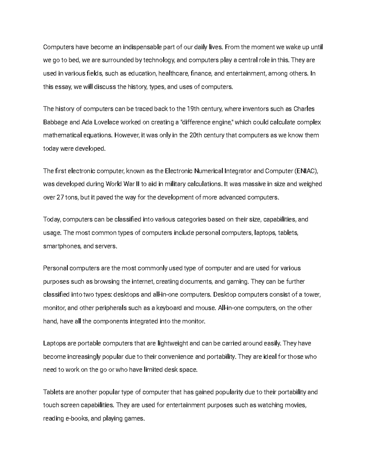 Studoc-3 - Class notes - Computers have become an indispensable part of ...