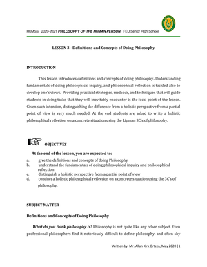 Unit 1 Lesson 4-01 - Module - Philosophy Of Man - Studocu
