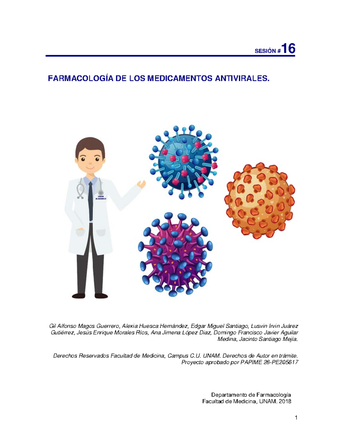 Farmacologia de medicamentos antivirales - SESIÓN # 16 FARMACOLOGÍA DE ...