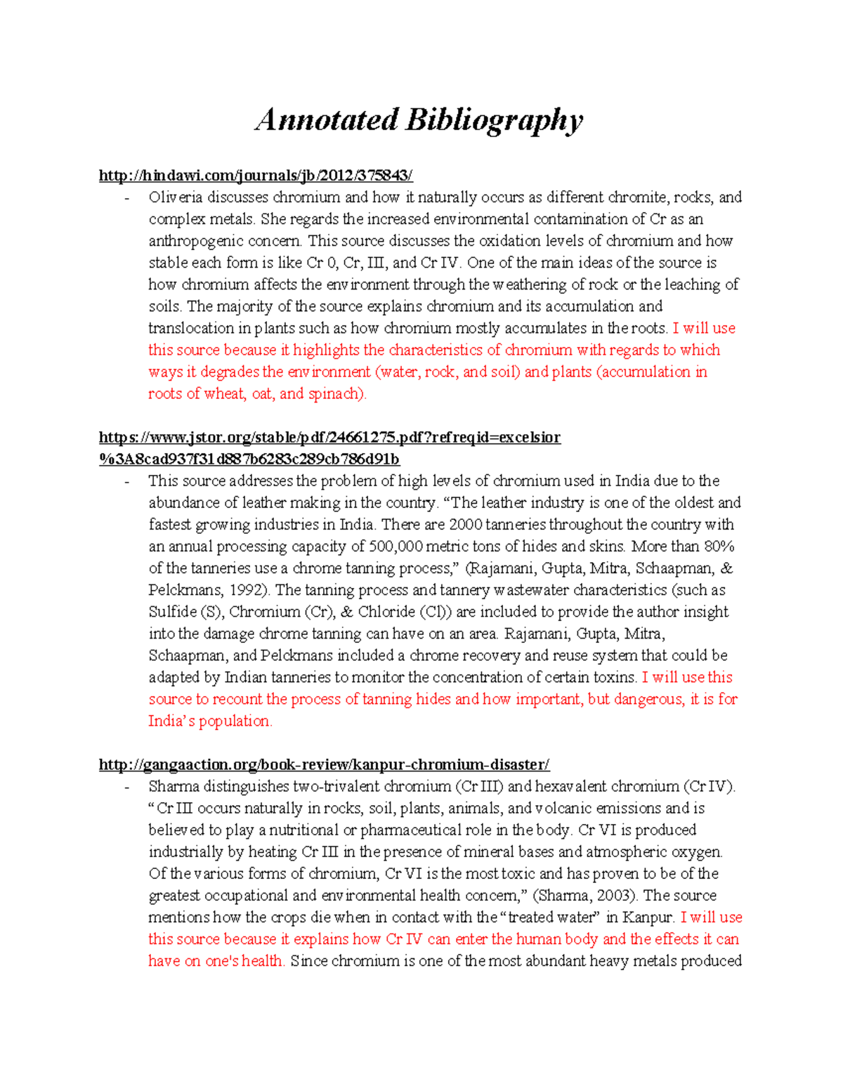 Annotated Bibliography - Annotated Bibliography hindawi/journals/jb ...