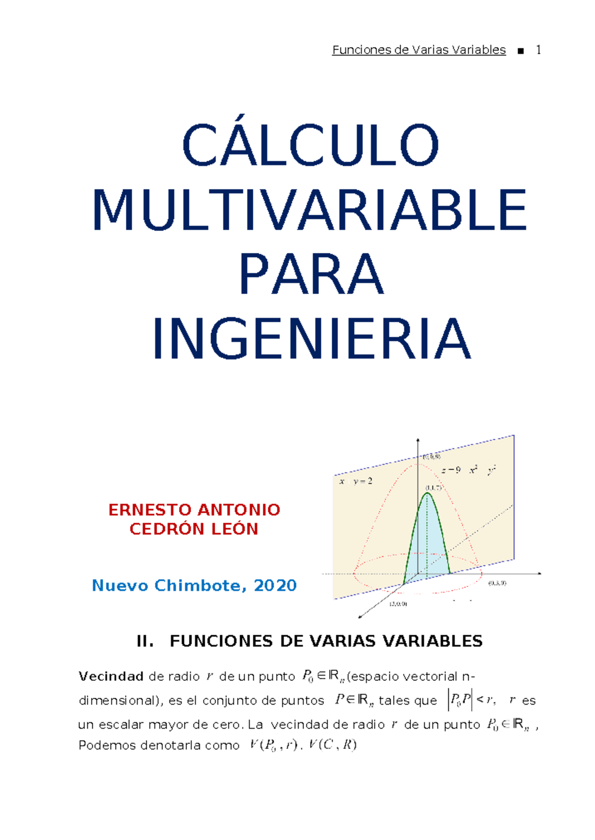 Texto 2 CAl Mult Energía 2023-I - Funciones de Varias Variables 1 ...
