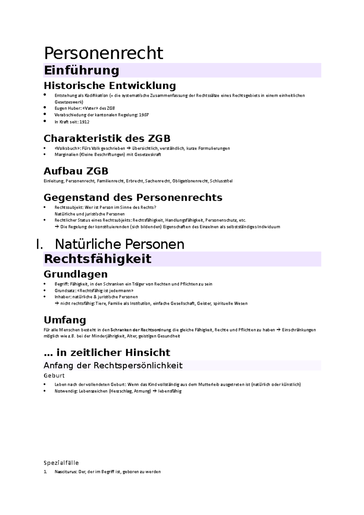 Personenrecht - Die Regelung der konstituierenden (sich bildenden ...