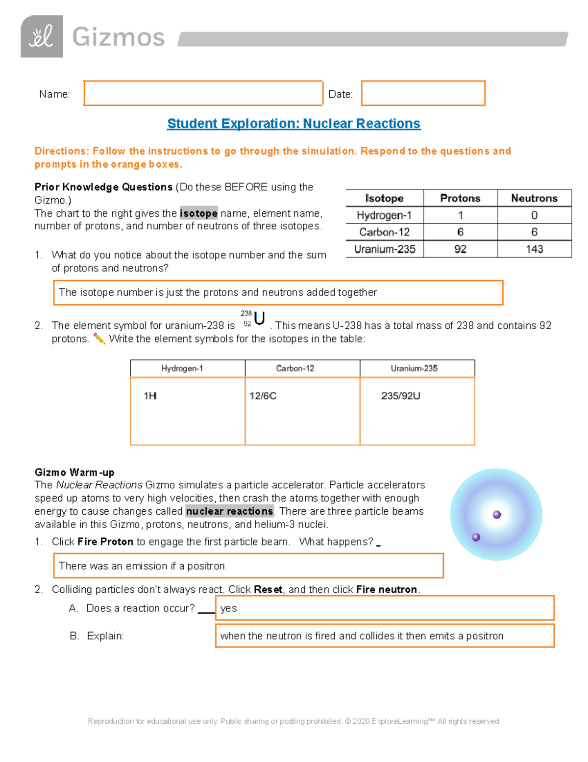 Copy of Nuclear Reactions SE-2 - Name: Date: Student Exploration ...