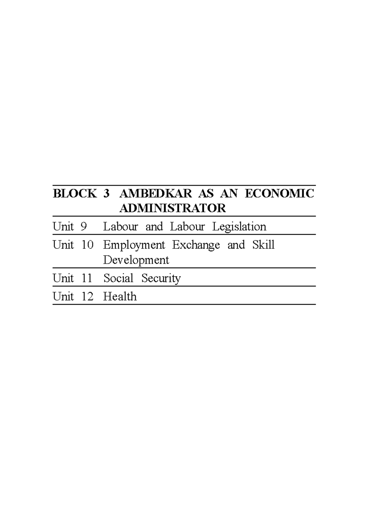 Labour - Yep - BLOCK 3 AMBEDKAR AS AN ECONOMIC ADMINISTRATOR Unit 9 ...