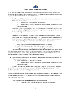 PSY 211 Project Two Template - PSY 211 Project Two Template Use this template to complete your ...