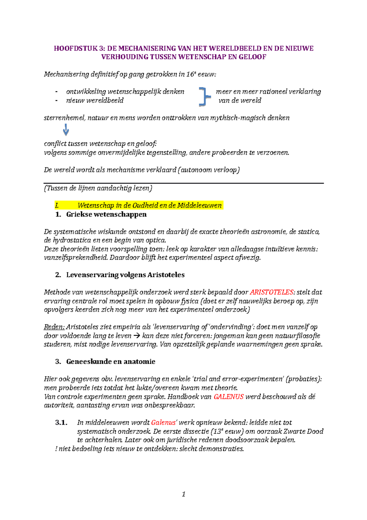 Samenvatting - compleet - HOOFDSTUK 3: DE MECHANISERING VAN HET ...