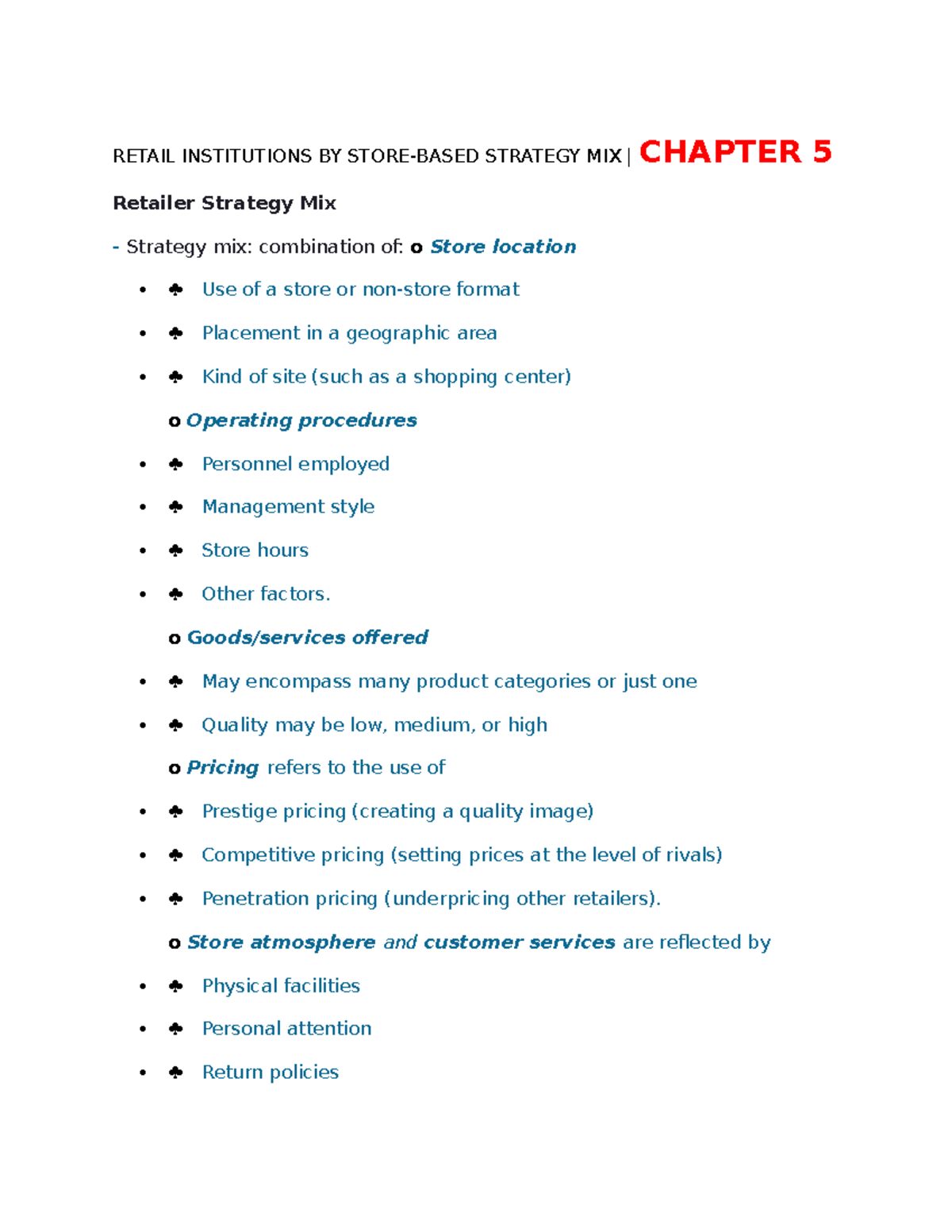 Chapter 5 part 1 mark 463 Concordia university - RETAIL INSTITUTIONS BY ...