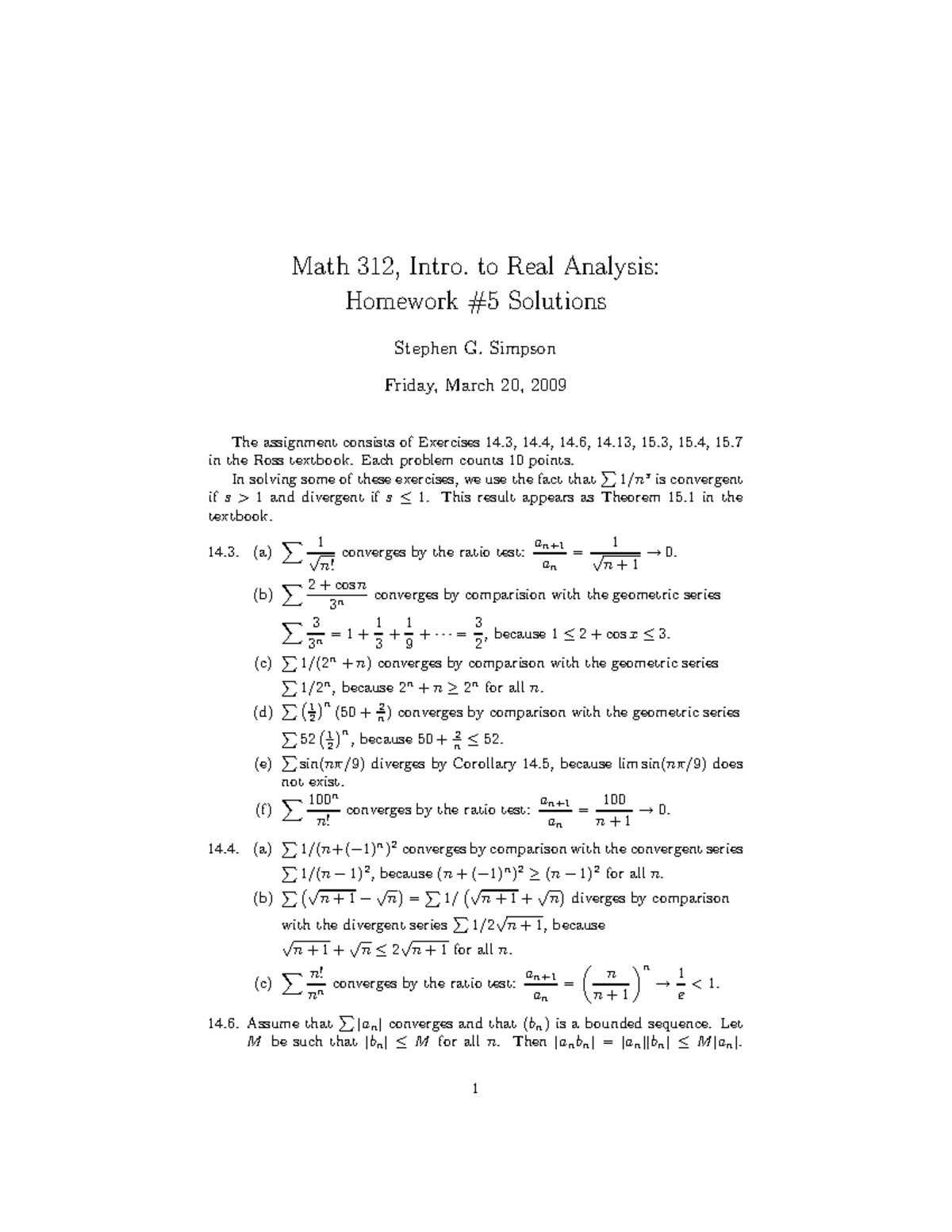 S090320 - Introduction to Series of Limits 6 - Math 312, Intro. to Real ...