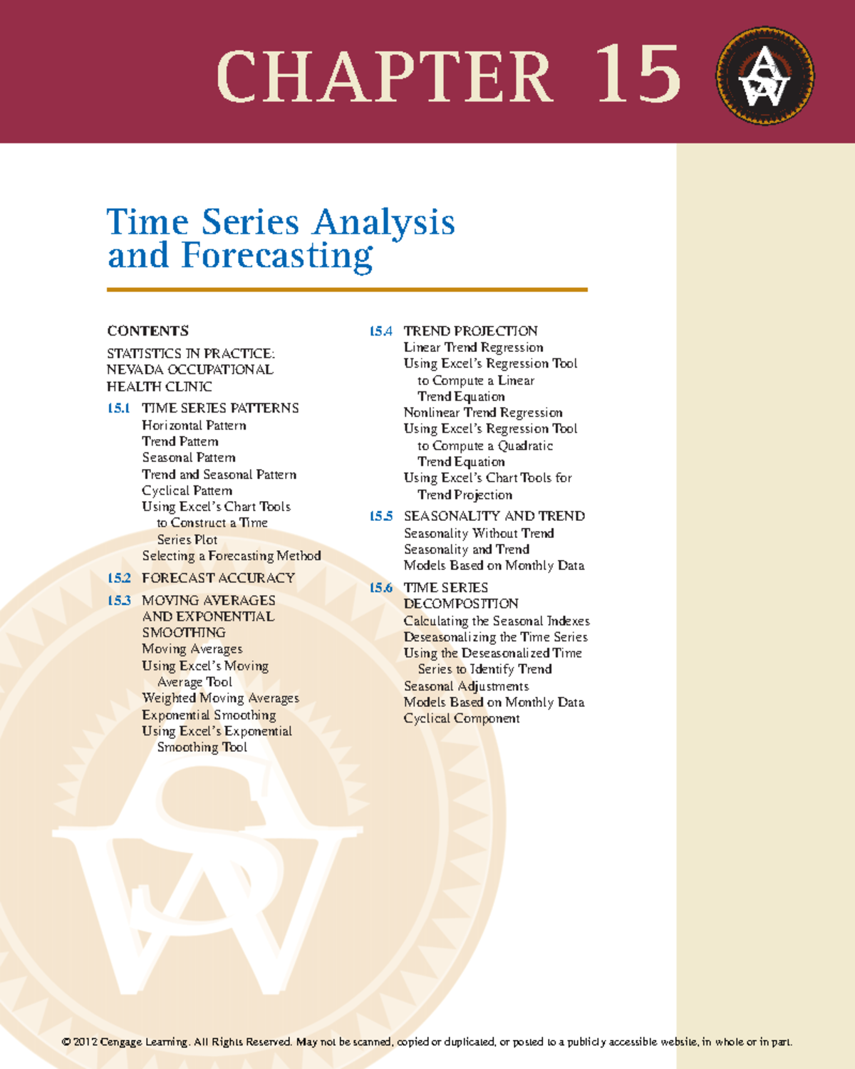 0840062389 347257 - CHAPTER 15 Time Series Analysis and Forecasting ...