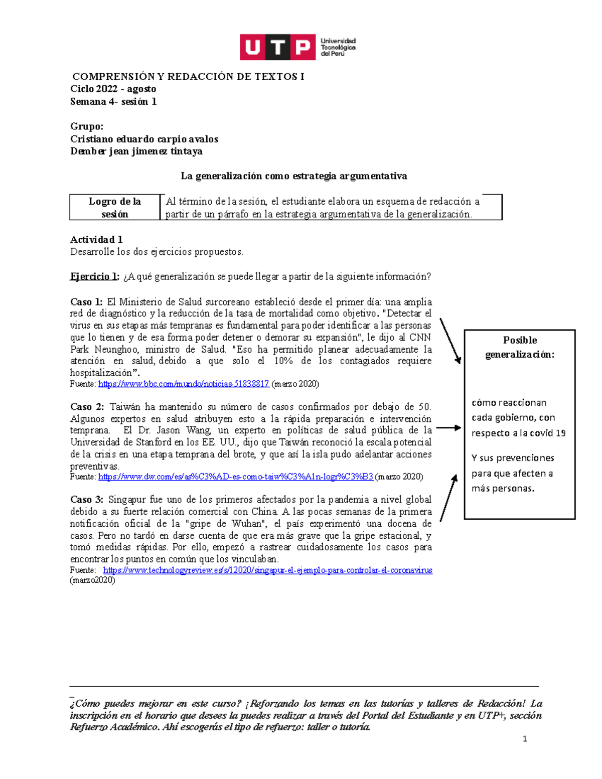 Documento de texto - COMPRENSIÓN Y REDACCIÓN DE TEXTOS I Ciclo 2022 ...
