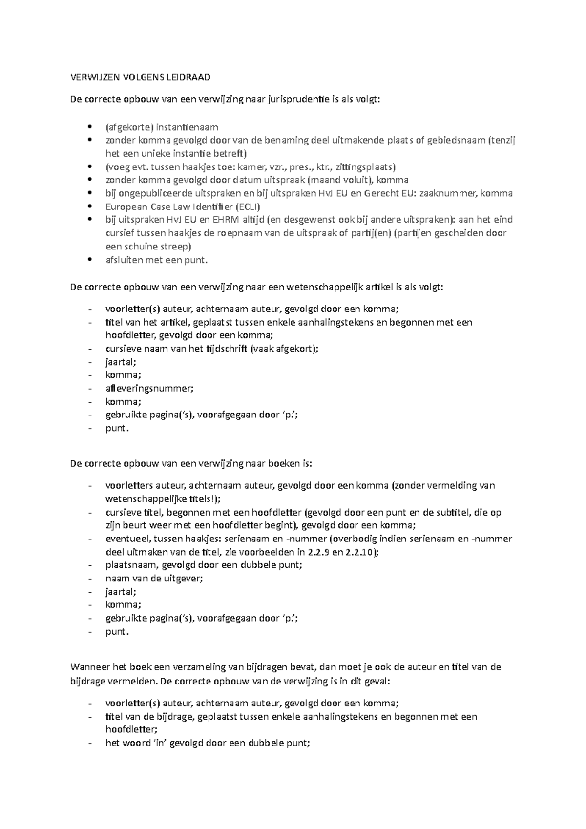 Verwijzen Volgens Leidraad - VERWIJZEN VOLGENS LEIDRAAD De correcte ...