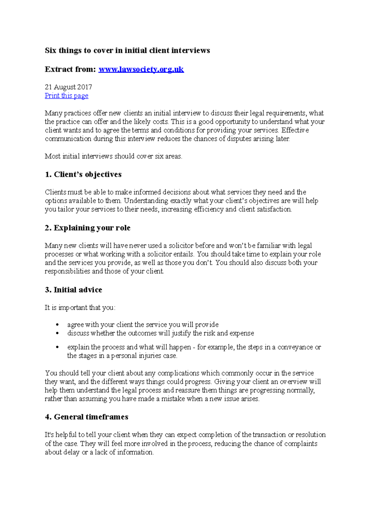 Six things to cover in initial client interviews - org 21 August 2017 ...