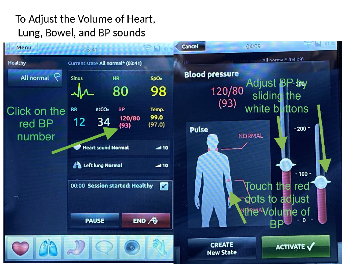 Sim Pad Volume Instructions - NSG 121 - To Adjust the Volume of Heart ...