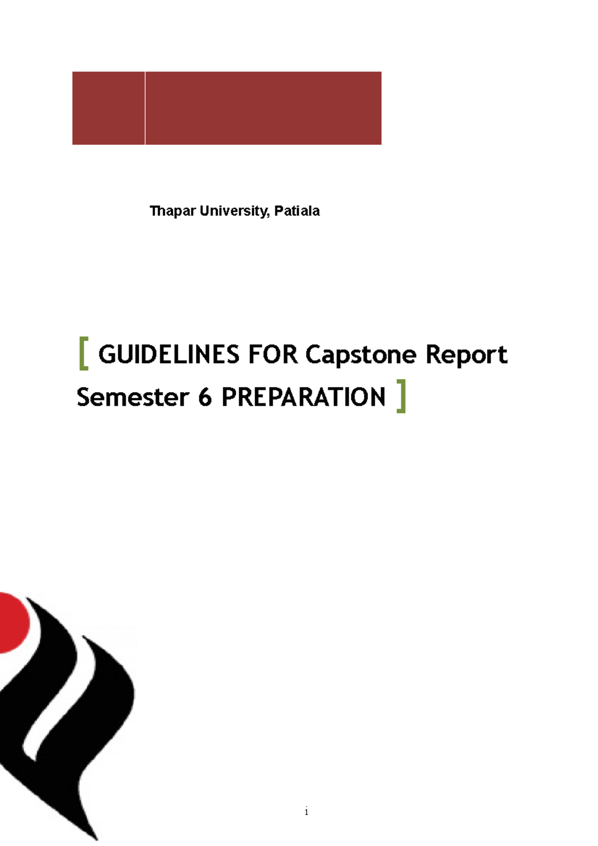 Thapar University Capstone Project Report Preparation Guidelines ...