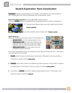 Mineral Identification SE - Student Exploration: Mineral Identification ...