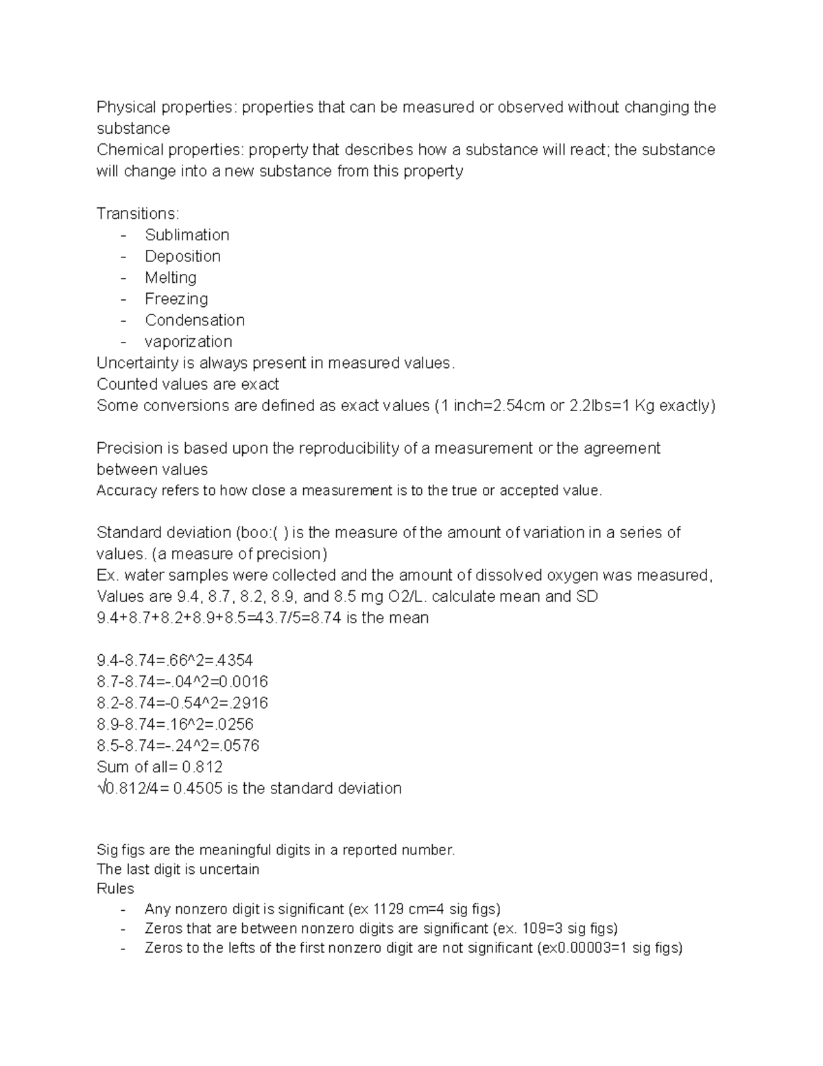 Stu Docu Chem - Intro to chem, sig figs - Physical properties ...