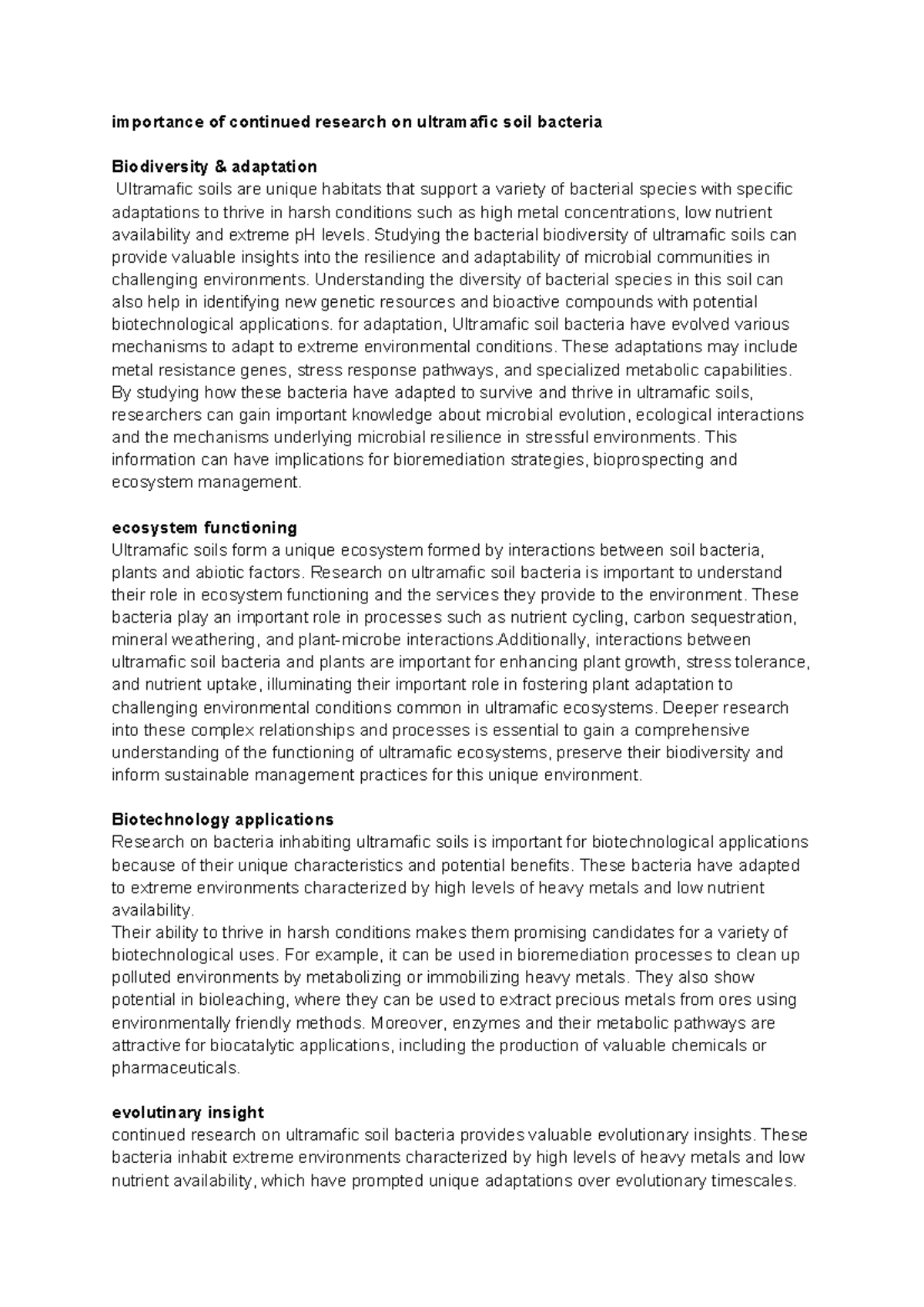 Conclusion Article review - importance of continued research on ...
