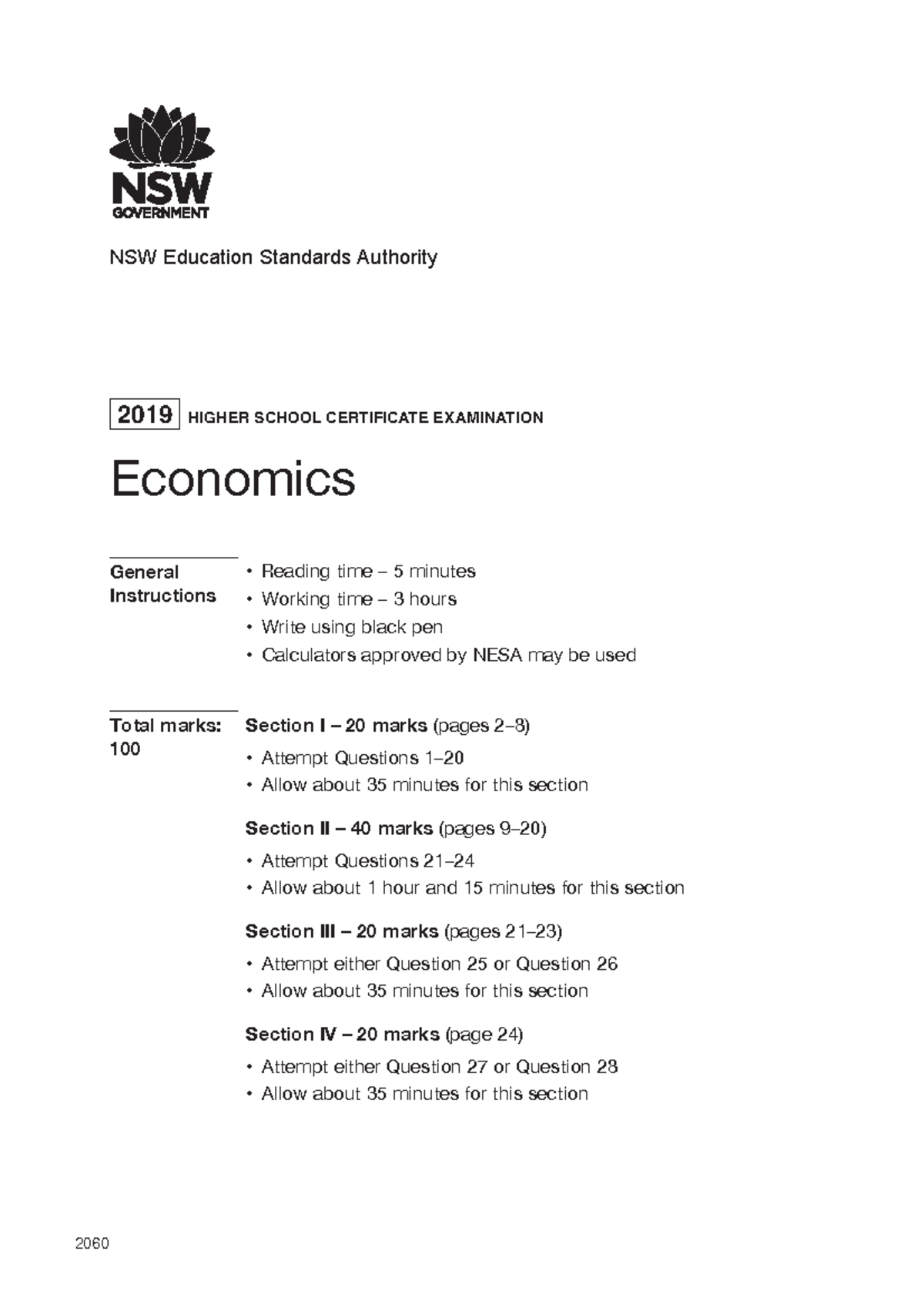 2019-hsc-economics - 2019 Eco Exam - NSW Education Standards Authority ...