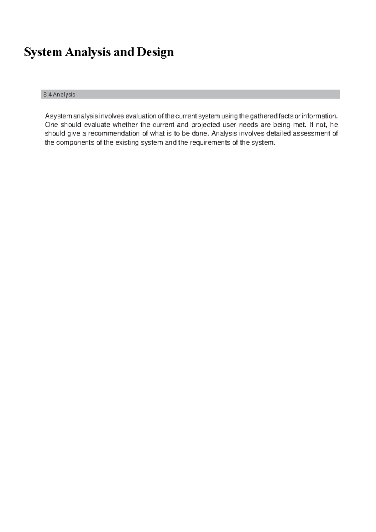 System Analysis Design And Analysis System Analysis And Design 3