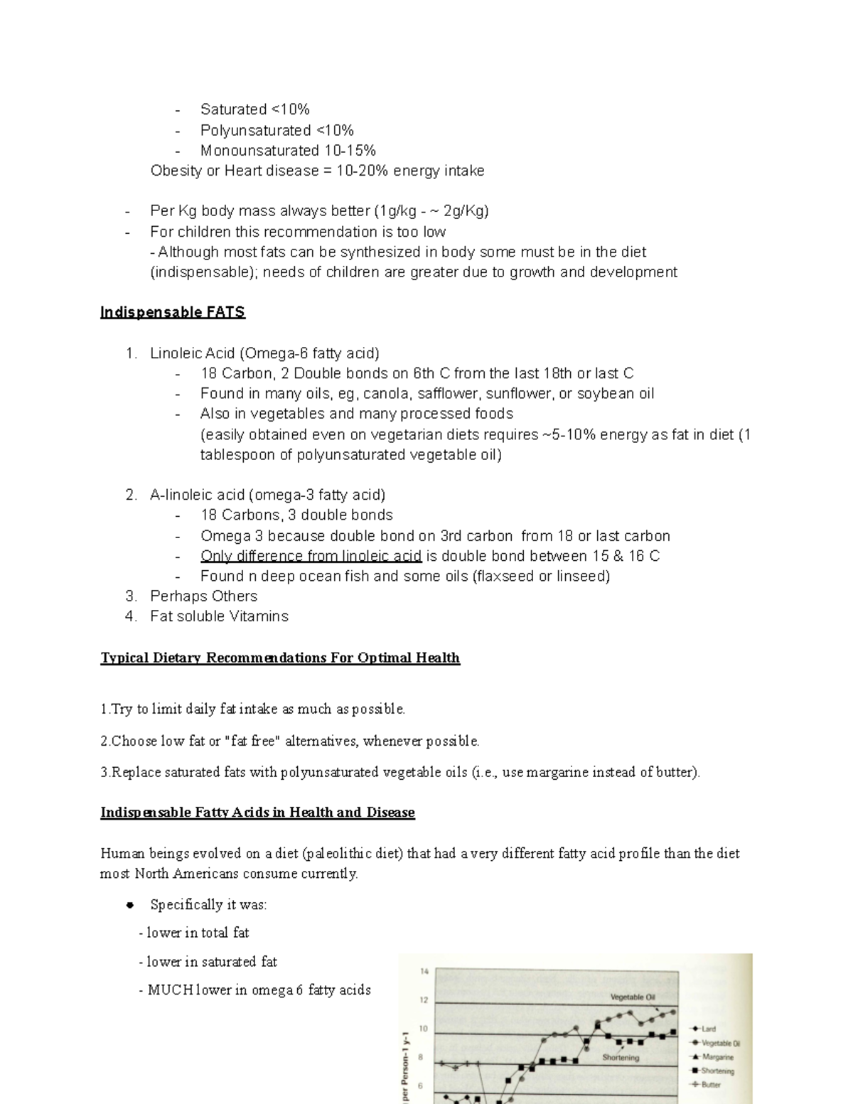 Fats (Lipids) Part 2 - class notes - Saturated