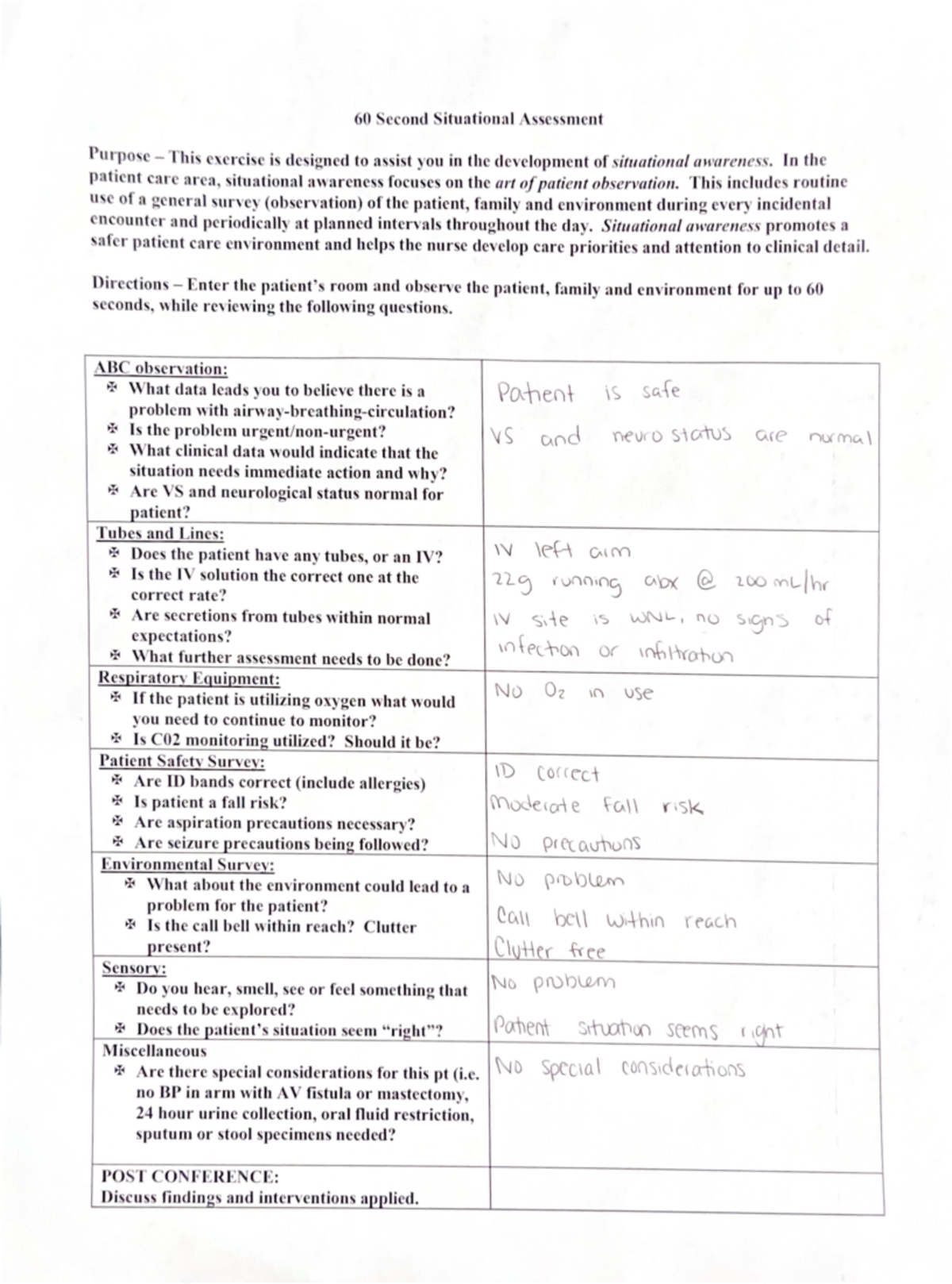 60 sec assessment - NR-325 - Studocu