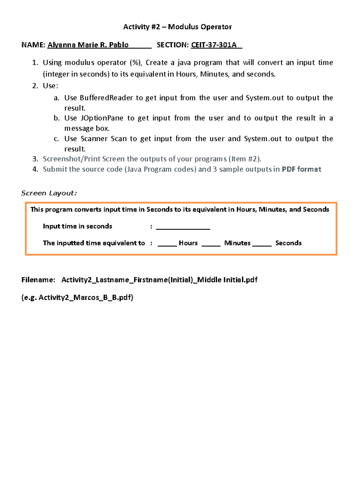 Activity 2 Pablo AM R - assignment - Activity #2 – Modulus Operator ...