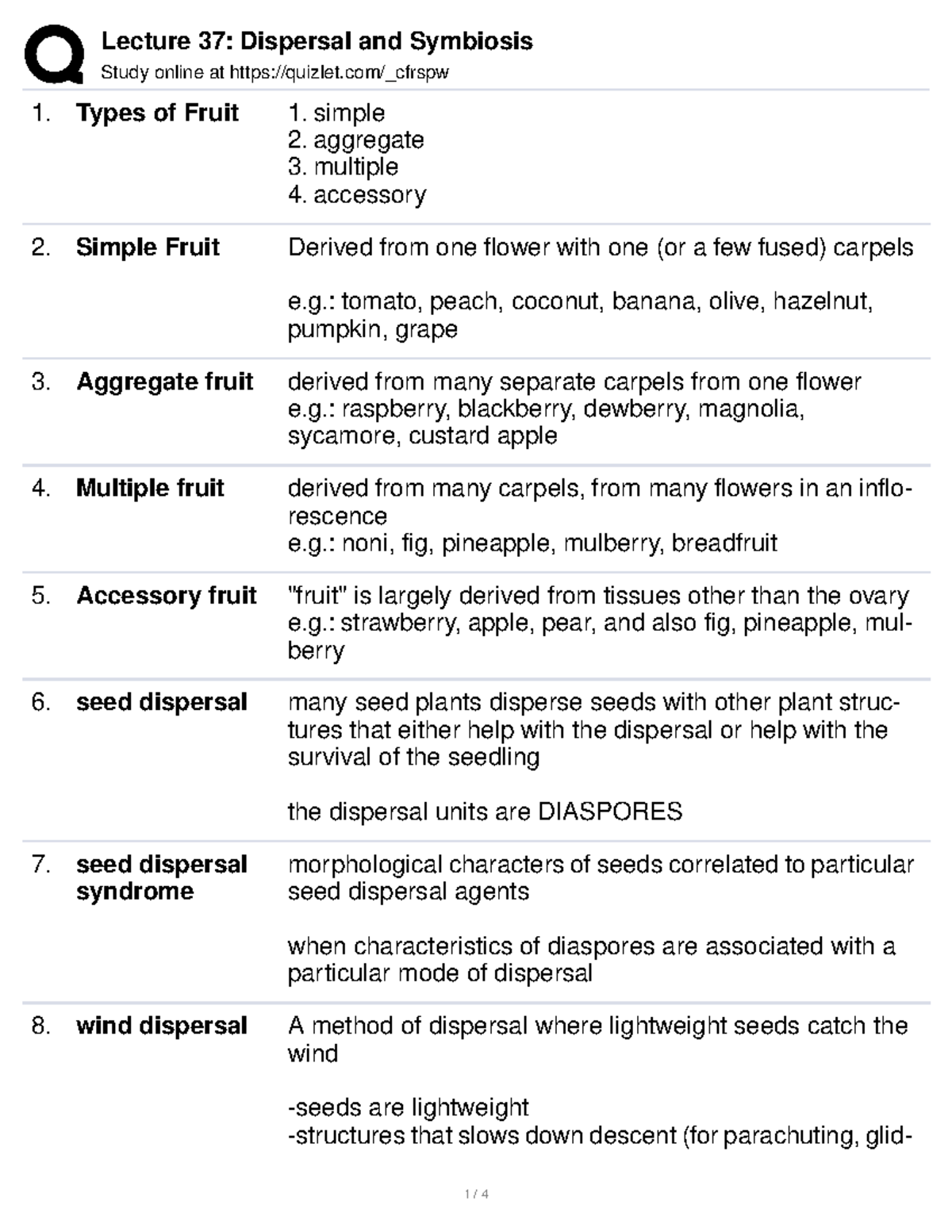 BIO 1B Study Guide Lecture 37 - Study online at quizlet/_cfrspw Types ...
