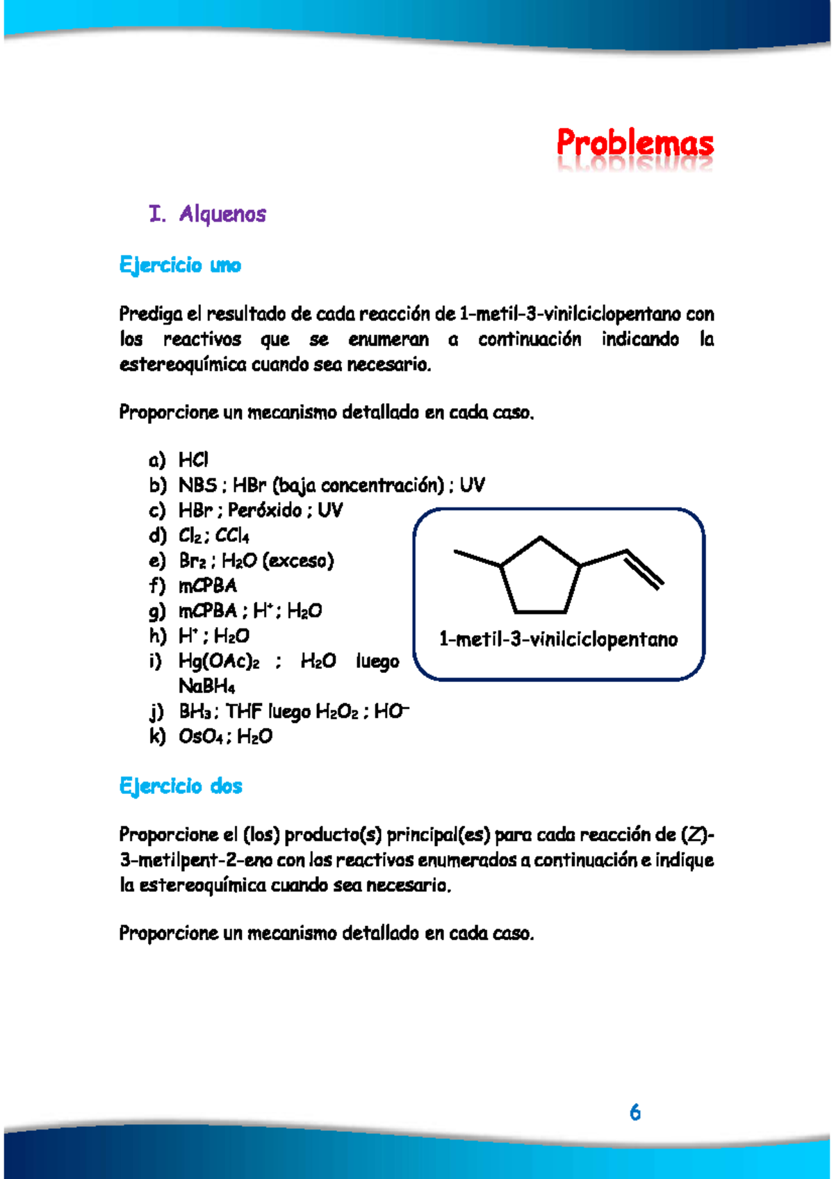 Ejercicios de Alquenos - Química orgánica - Studocu