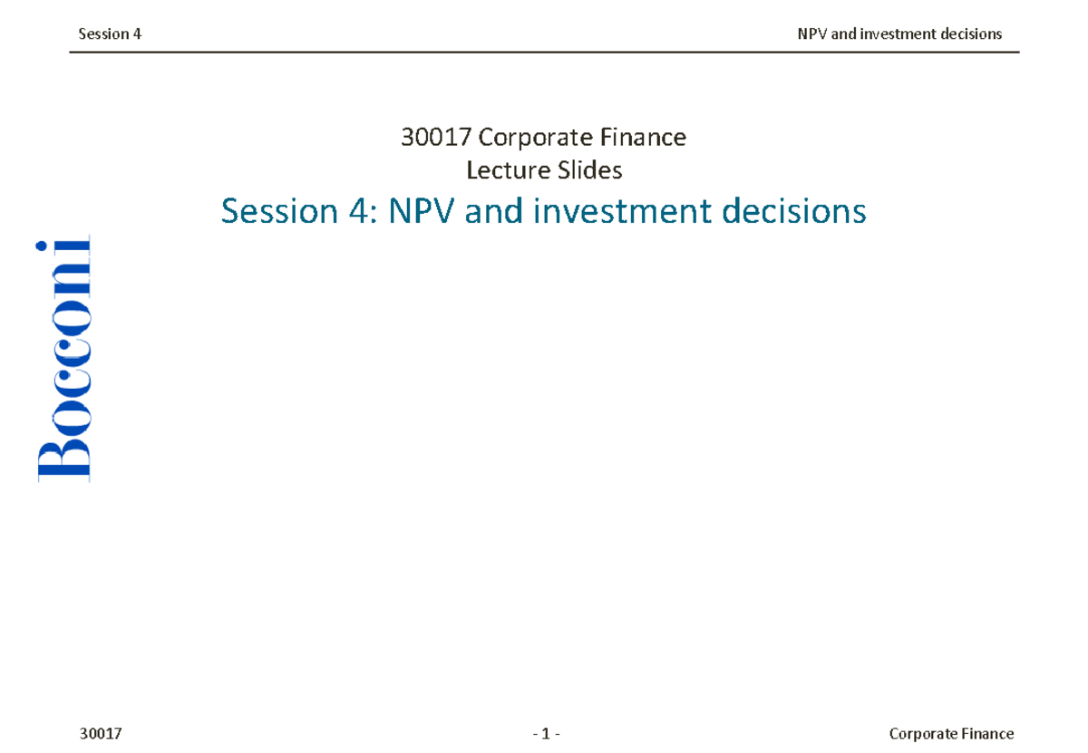004 session 30017 - corp fin slide - 1 30017 Corporate Finance Lecture ...