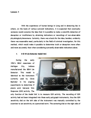 Function of Polygraph Machine - Lesson 2 Polygraphs usually termed, as ...