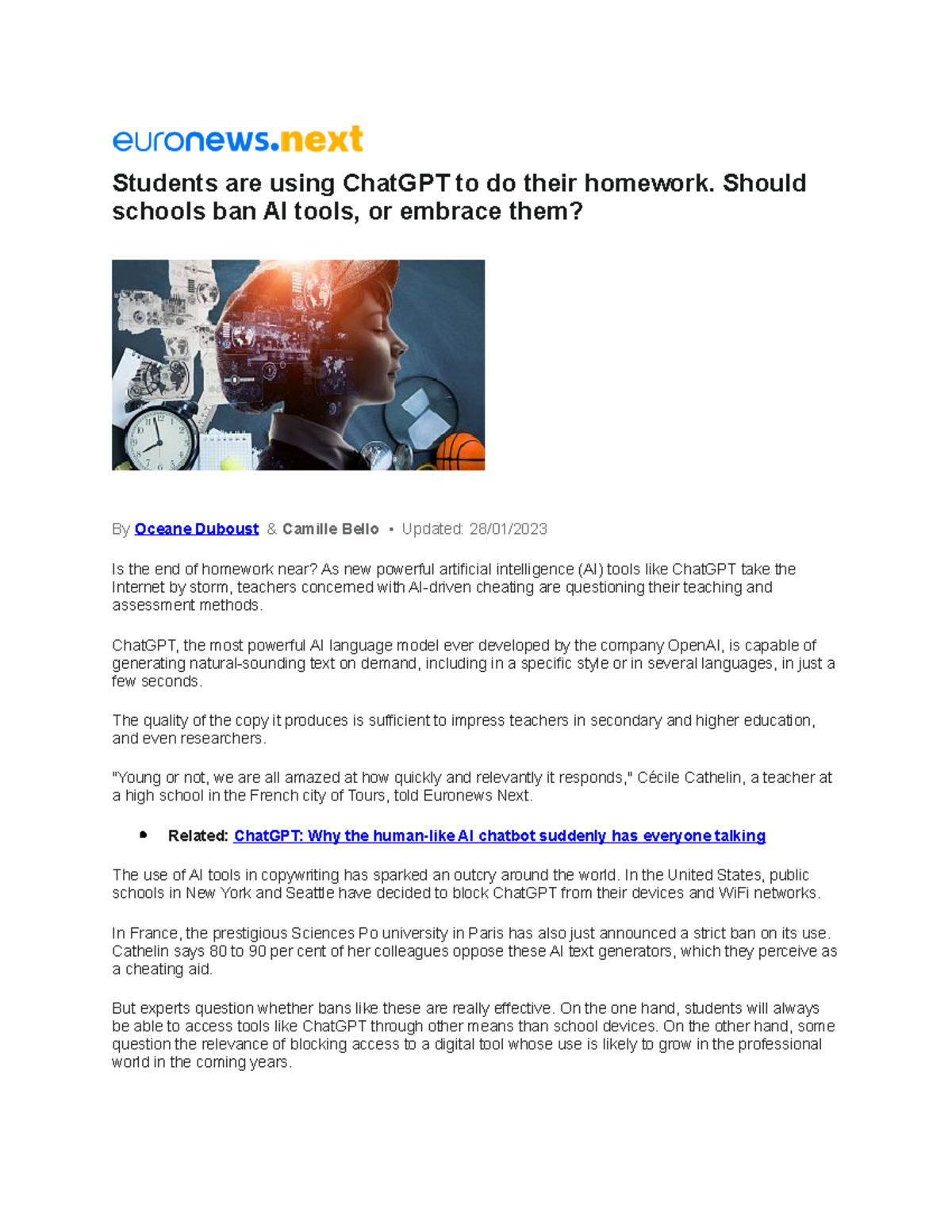 SP1 Chat GPT text - Students are using ChatGPT to do their homework ...