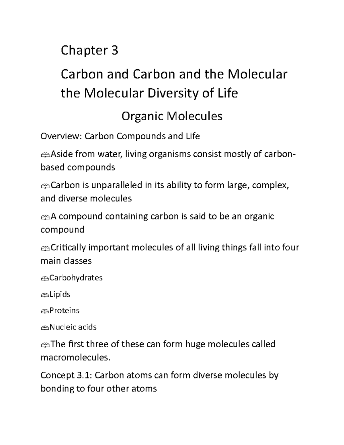 Document 27 - Chapter 3 Carbon and Carbon and the Molecular the ...