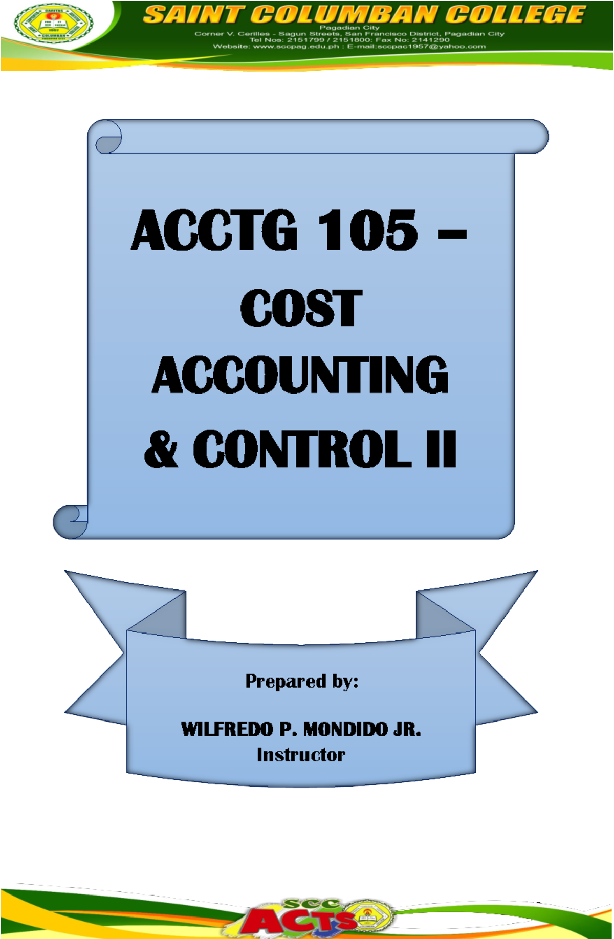 Acctg 105 Module 1 Process Costing-FIFO Method - ACCTG 105 – COST ...