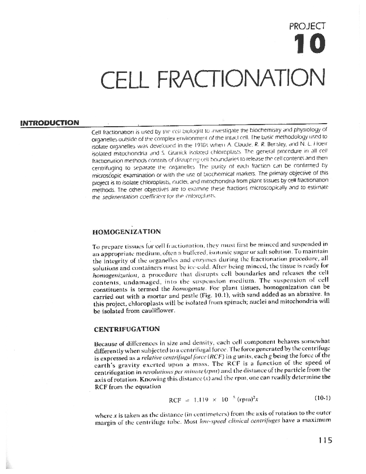 Cell Fractionation - BIO 203 - Studocu