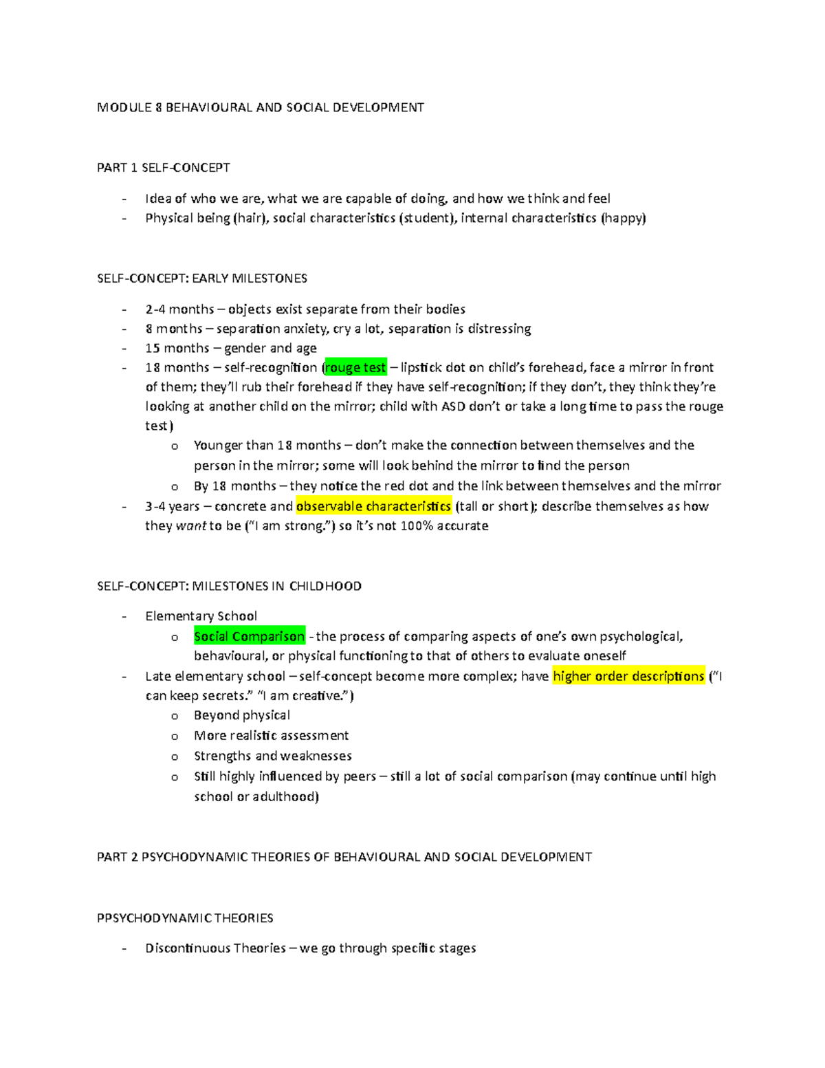 Module 8 - Behavioural and Social Development - MODULE 8 BEHAVIOURAL ...