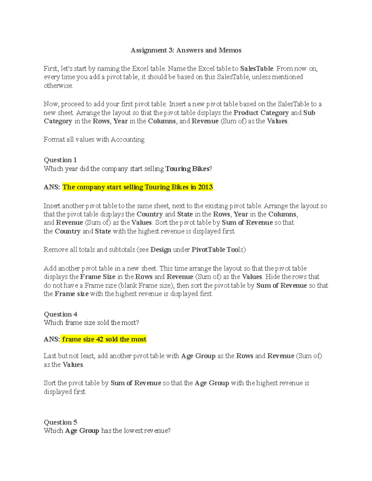data analysis chapter 3 - Assignment 3: Answers and Memos First, let's ...