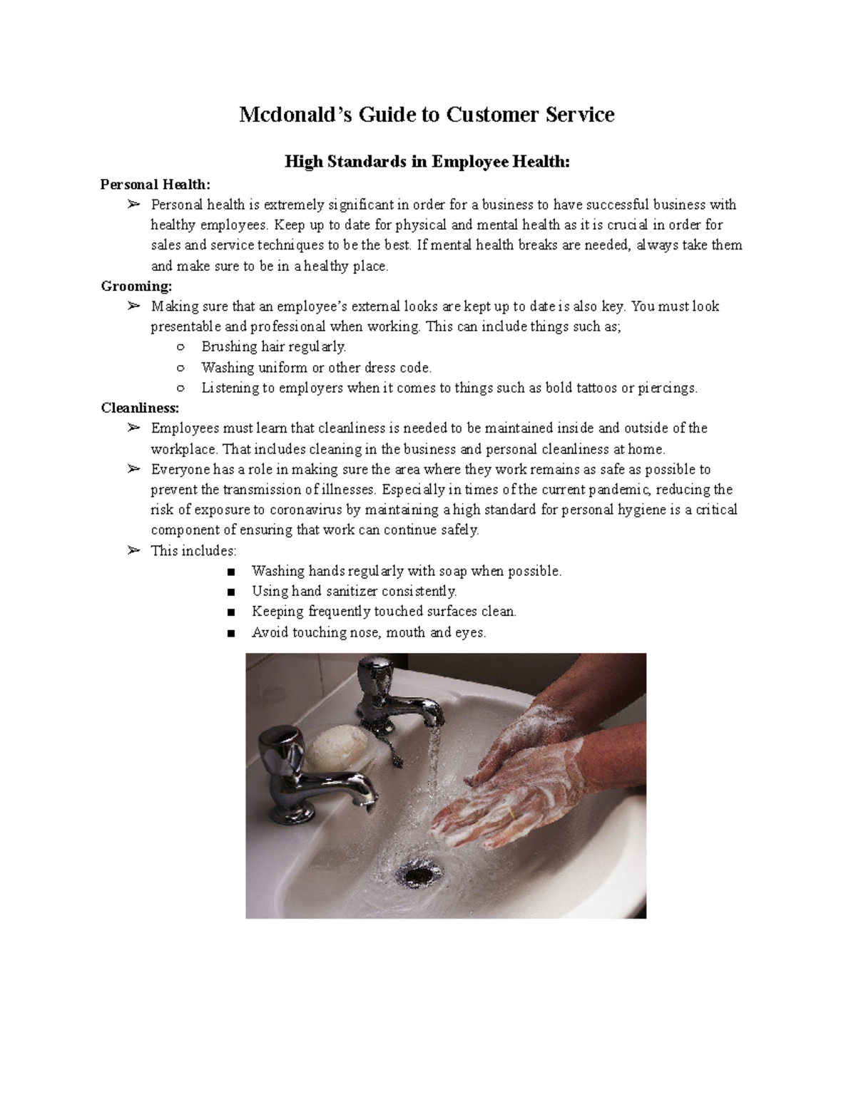 MAM 1020 - Assignment 1 - Mcdonald’s Guide to Customer Service High ...