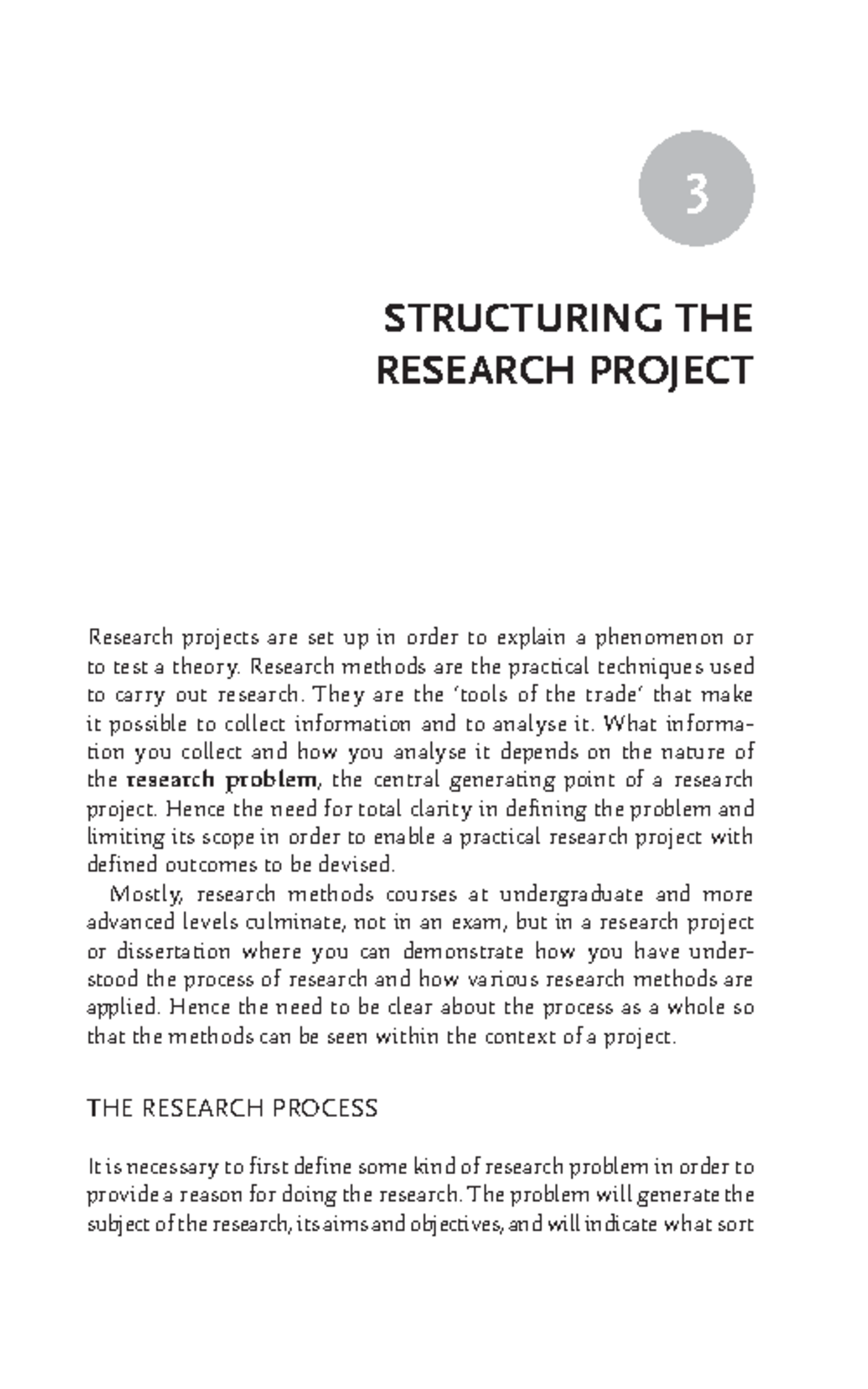 Research Project Structure - 3 STRUCTURING THE RESEARCH PROJECT ...