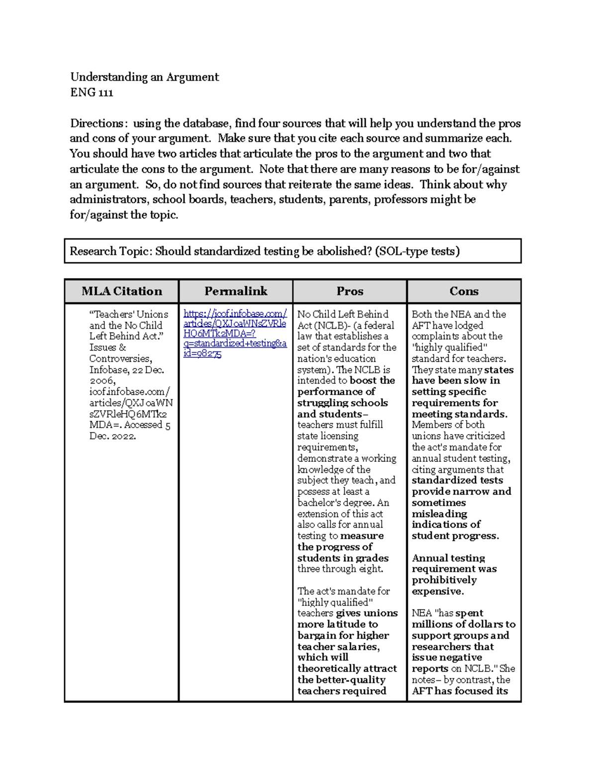 Understanding Pros and Cons of Standardized Testing - Studocu