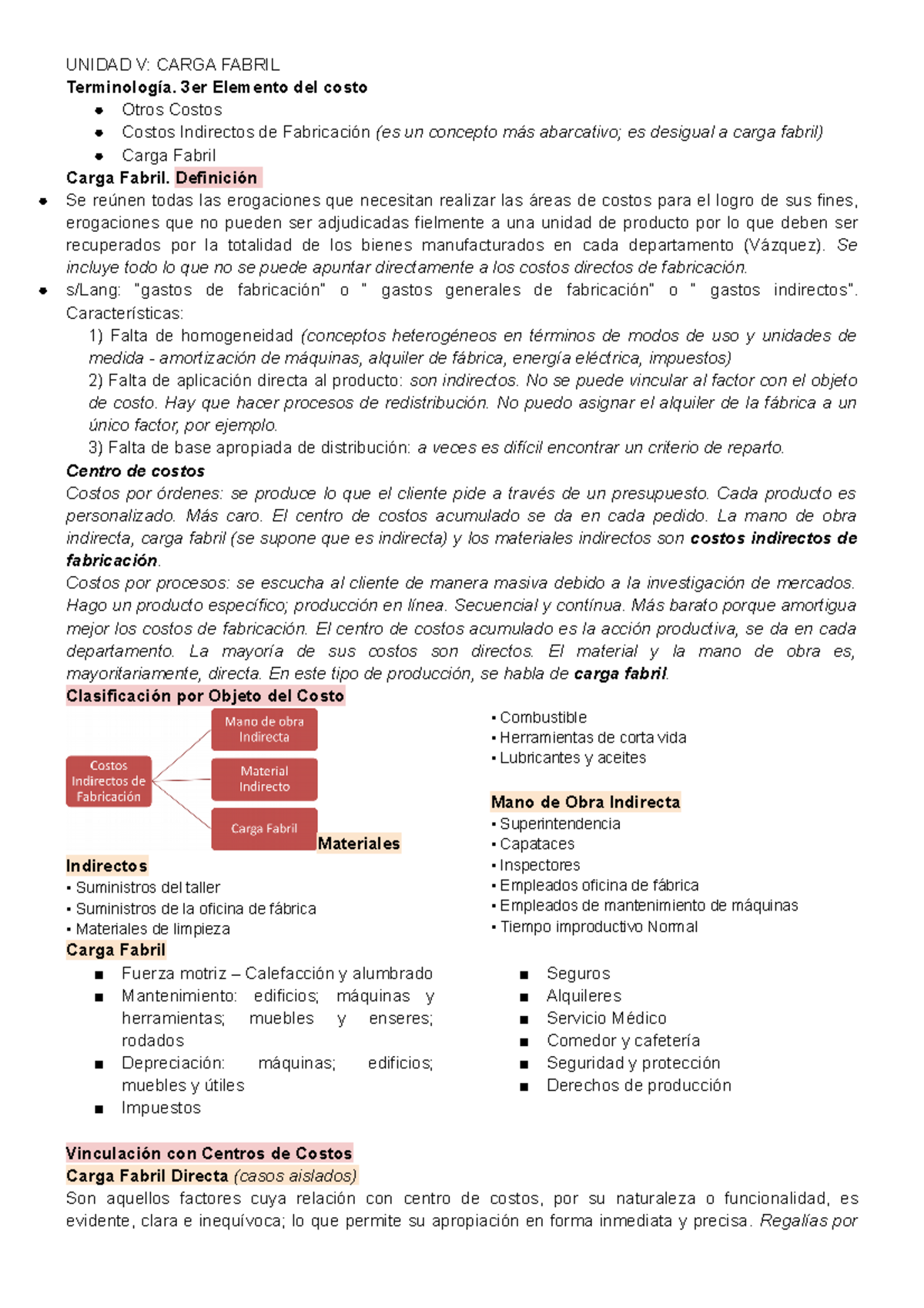 Unidad 4 Carga Fabril - UNIDAD V: CARGA FABRIL Terminología. 3er ...