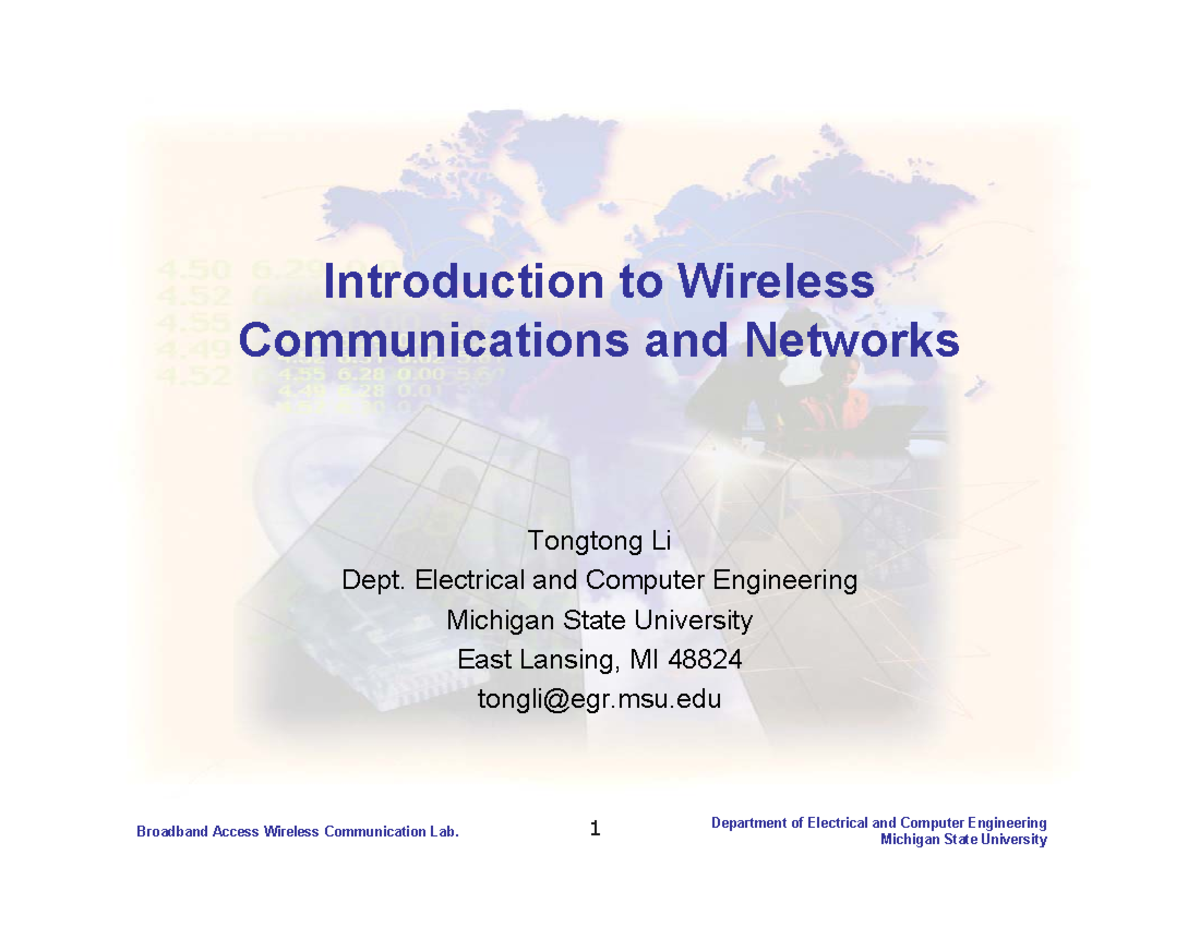 Introduction-WCN - Communications Technologies - Introduction to ...