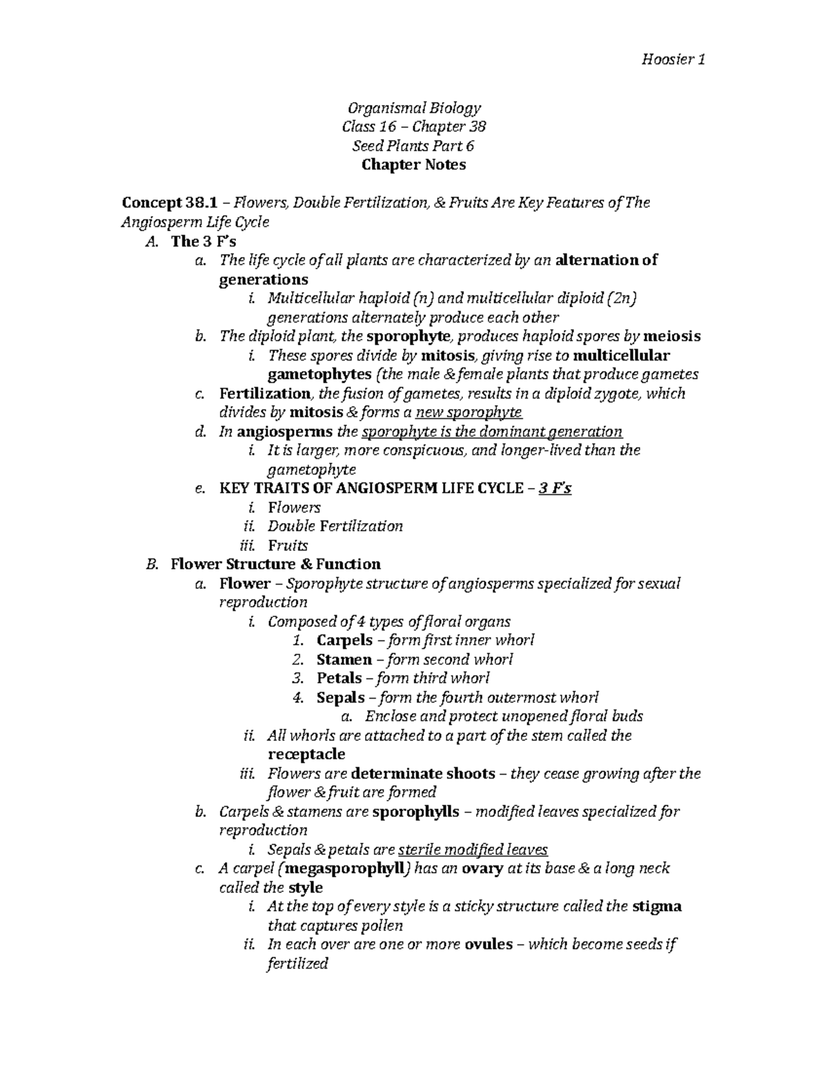 Ch.38 Book Notes – Seed Plants Part VI - Organismal Biology Class 16 ...
