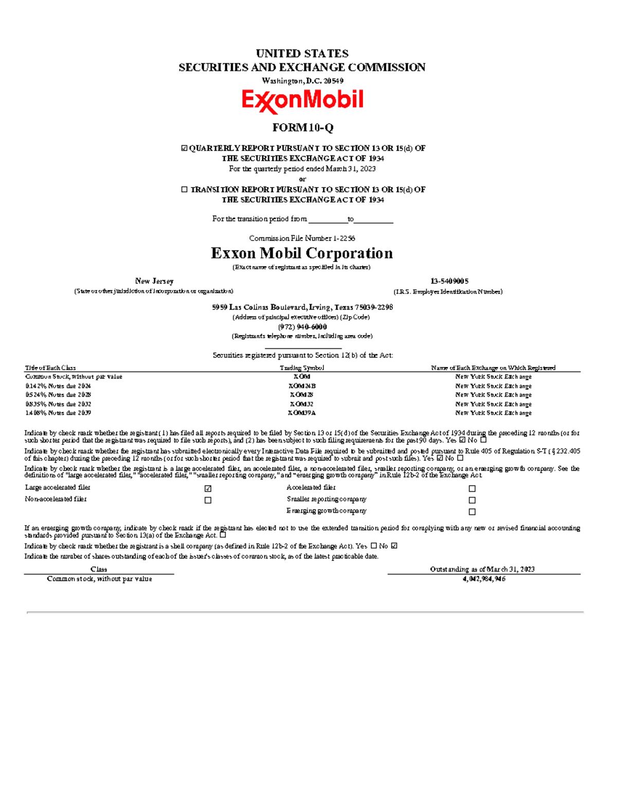 Financial Statements Exxon - UNITED STATES SECURITIES AND EXCHANGE ...