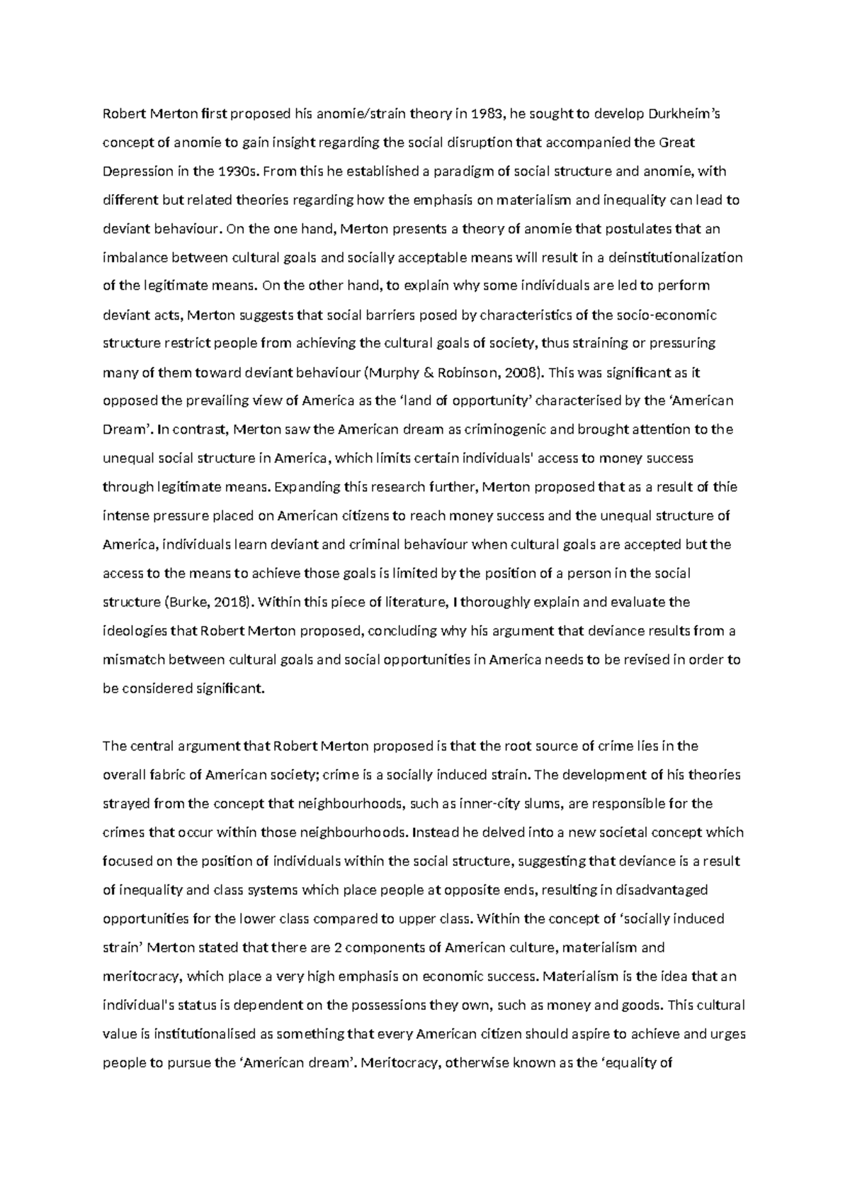 Robert Merton strain theory - Robert Merton first proposed his anomie ...